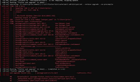 Flutter Is Always Looking For The Pubspecyaml In Cuser Folder And Can Not Find It · Issue