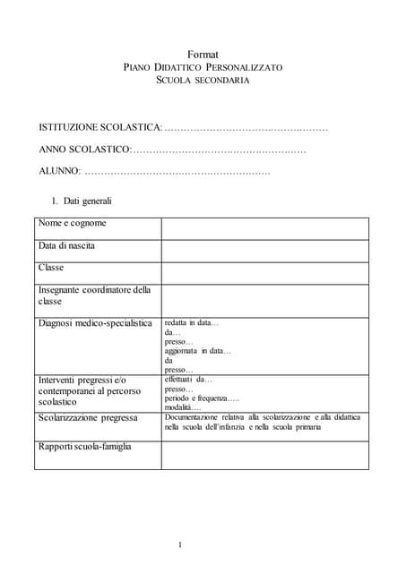 Format Pdp Secondaria Dsa Doc