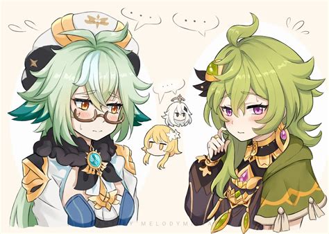 Lumine Paimon Collei And Sucrose Genshin Impact Drawn By Melodymiisafer Danbooru