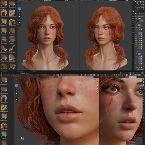 Artstation Realistic Girl Portrait Modeling Full Process Videos Blender 4 2 Tutorials