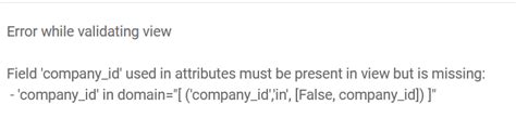 Xml Odoo Attribute Name Domain Cant Link Stack Overflow