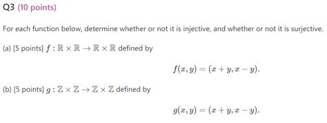 Solved For Each Function Below Determine Whether Or Not It