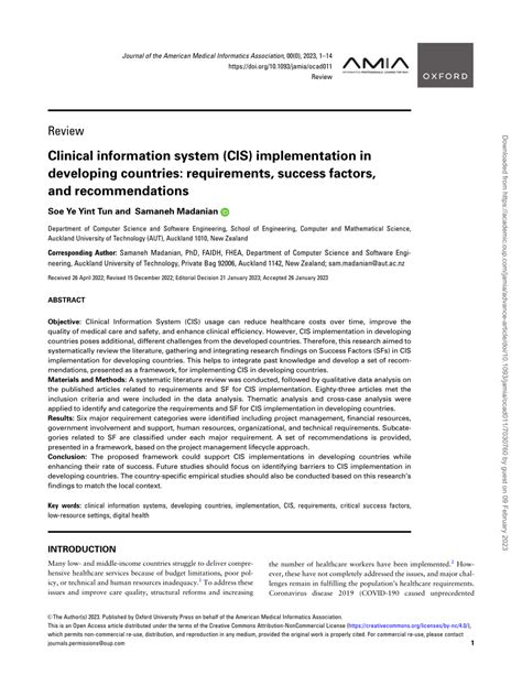 Pdf Clinical Information System Cis Implementation In Developing