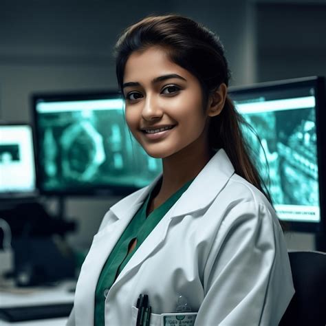 Premium AI Image Create An Image Featuring An Indian Allied Health Science Student In A