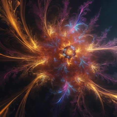Premium Photo Glow Power Concept Abstract Fractal Texture Wisps And