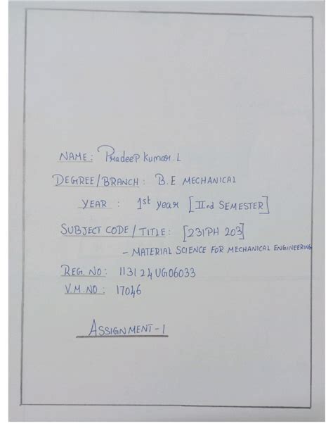 Material Science Assignment 1 Pdf