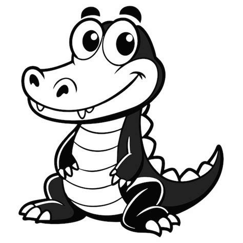 Alligator Clip Art Black And White