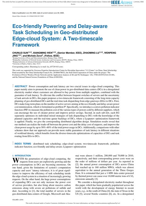 pdf eco friendly powering and delay aware task scheduling in geo