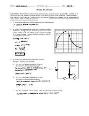 Rc Circuits Prelab Pdf E Lab Section Date Andersen Matsusaka Name Prelab RC