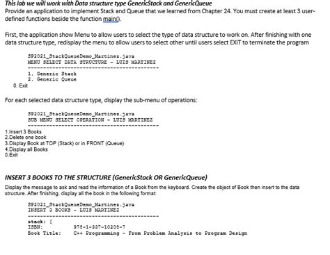 Solved Insert 3 Books To The Structure Genericstack