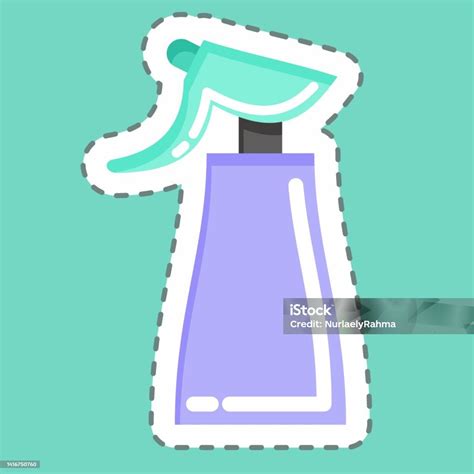 스티커 라인 컷 스프레이 이발소 기호에 적합합니다 편집 가능한 간단한 디자인 디자인 템플릿 벡터 간단한 그림 3차원 형태에 대한 스톡 벡터 아트 및 기타 이미지 Istock