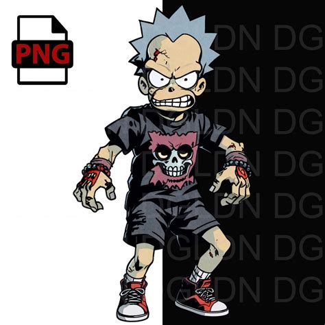 Bart Simpson Digital Art Print Png Zombie Art For Spooky Fans Cool