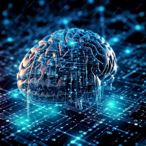 Premium Ai Image Abstract Digital Illustration Of The Human Brain On A Digital Circuit Board