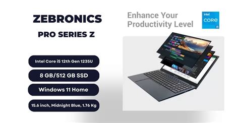 ZEBRONICS Pro Series Z Intel Core I5 12th Gen Laptop