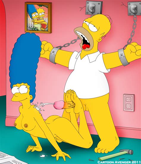 Rule 34 Cartoon Avenger Chained Chained Up Chained Wrists Cum Edit Feet Femdom Footjob Homer