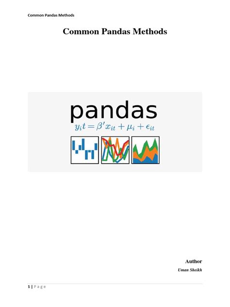 Common Pandas Methods Pdf