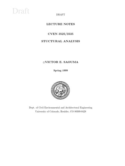 Structural Analysis Lecture Notes Pdf Structural Analysis Buckling