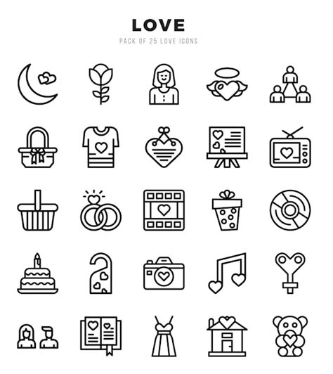 Premium Vector Love Icons Bundle Lineal Style Icons Vector Illustration