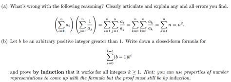 Solved Whats Wrong With The Following Reasoning Clearly Chegg