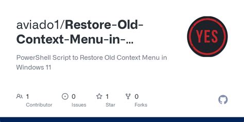 Restore Old Context Menu In Windows 11 Restoreoldcontextmenu Ps1 At Main · Aviado1 Restore Old