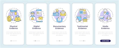 Premium Vector Evidence Types Onboarding Mobile App Screen
