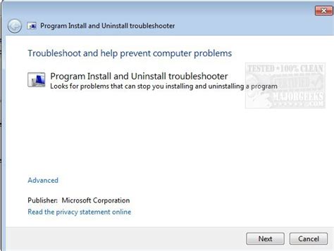 Download Microsoft Program Install And Uninstall Troubleshooter Majorgeeks