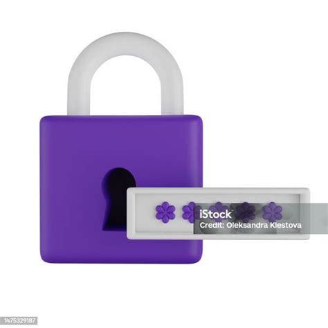 3d Lock Secure Icon Authentication Render Password Concept Secret Personal Data Protection Stock
