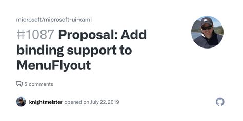 Proposal Add Binding Support To Menuflyout · Issue 1087 · Microsoft