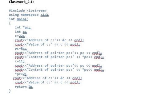 Solved Output Address Of C 0×7ffc1833dbbc Value Of C22