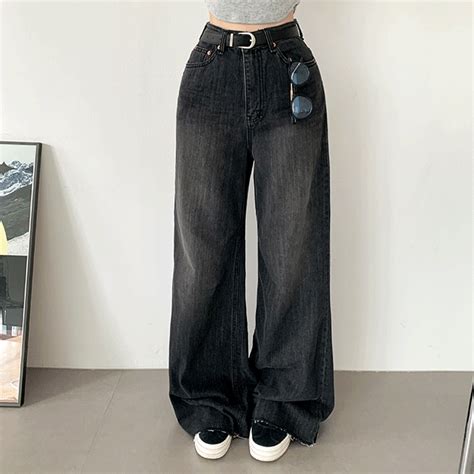 군살완벽커버고퀄보장💕 케리 워싱 롱와이드 데님팬츠 밑단컷팅 셀프컷팅 키큰녀 롱기장 맥시와이드 하체커버 롱다리핏 사계절 캐주얼 꾸안꾸 에이블리