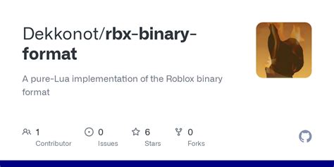 GitHub Dekkonot Rbx Binary Format A Pure Lua Implementation Of The Roblox Binary Format