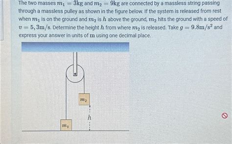 Solved The Two Masses M1 3kg ﻿and M2 9kg ﻿are Connected By A