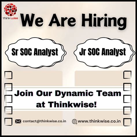 Thinkwise Consulting Llp On Linkedin Hiringnow Jobalert Socanalyst