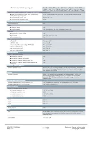 Siemens Analog Input Module Ai Xu R Rtd Tc Hf Bit Resolution For Industrial At Rs In