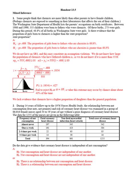 Stats Handout 135ans Pdf Statistical Significance Statistical Hypothesis Testing