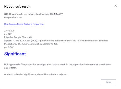 How To See Statistical Testing Detail Using A Table Displayr Help