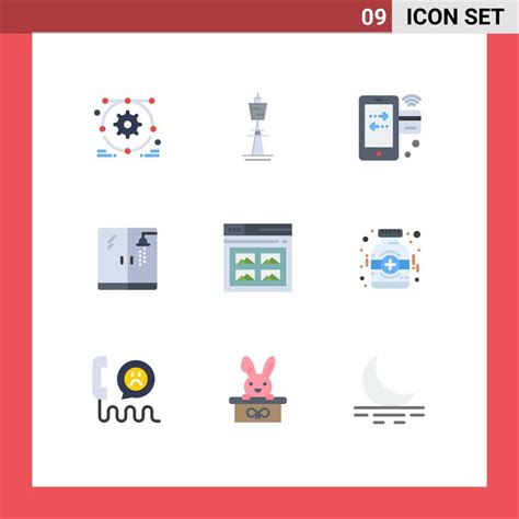 9 Universal Flat Color Signs Symbols Of Internet Plumbing Tv Tower Plumber Mobile Editable