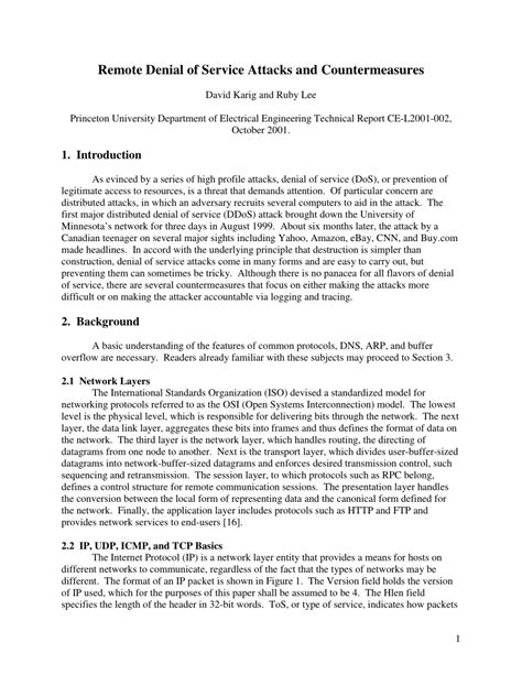 Pdf Remote Denial Of Service Attacks And Countermeasures