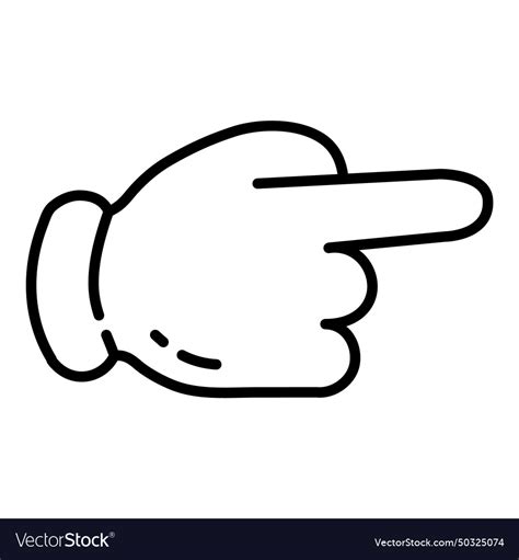 Cartoon Pointer Gesture Flat Icon Isolated Vector Image