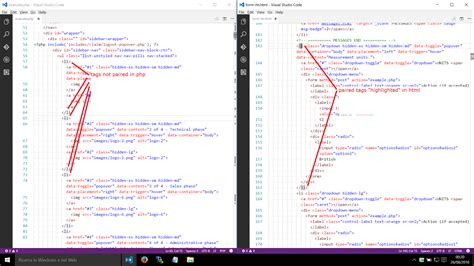 Visual Studio Code HTML Tag Not Paired And Highlighted In PHP Files Stack Overflow