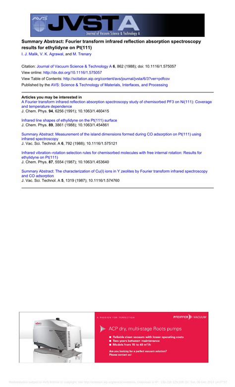 Pdf Summary Abstract Fourier Transform Infrared Reflection Absorption Spectroscopy Results