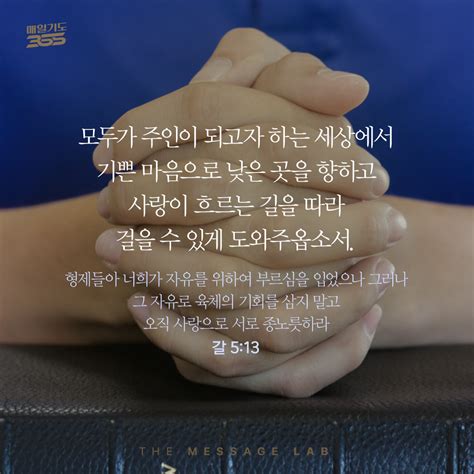 The Message Lab 매일 기도 365 1113 조정민목사님 매일기도365 왜낙심하는가 인생은선물이다