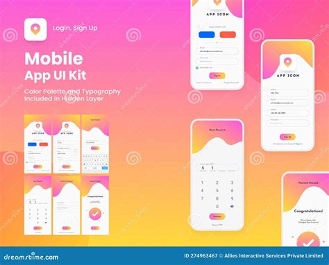Wireframe Ui Ux Gui Layout With Different Login Screens Including