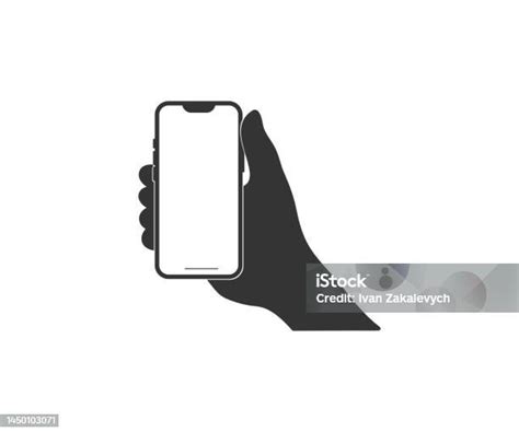 스마트폰 아이콘을 손으로 잡습니다 휴대 전화와 손 그림 기호입니다 전화 벡터로 손 서명 손에 대한 스톡 벡터 아트 및 기타