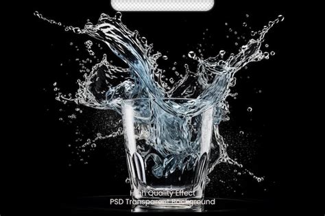 유리 효과의 투명한 배경에서 현실적인 물 스프레이 프리미엄 Ai 생성 Psd