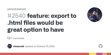 Feature Export To Html Files Would Be Great Option To Have · Issue