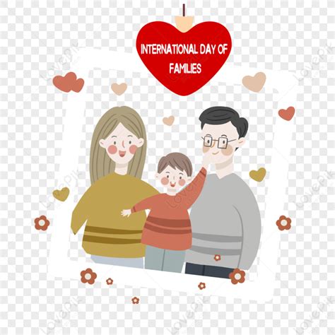 사랑 일러스트 사진 프레임 행복 국제 가족의 날 축제입니다 캐릭터 남자 친구