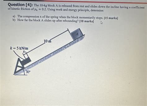 Solved Question The Kg Block A Is Released From Rest Chegg Com