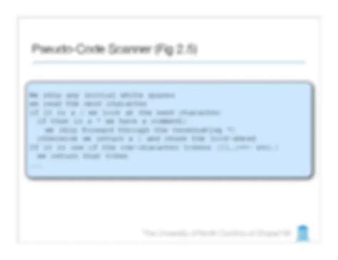Comp 524 Lexical Analysis In Programming Language Concepts At Unc