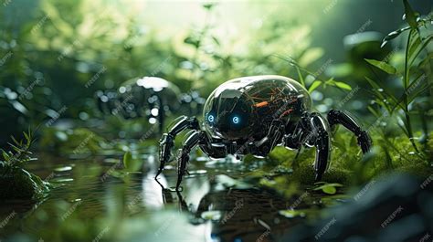 Premium Ai Image Nanobots Monitoring Environmental Conditions